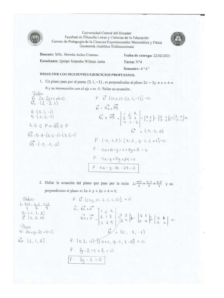 Recta y Plano en R3 | PDF