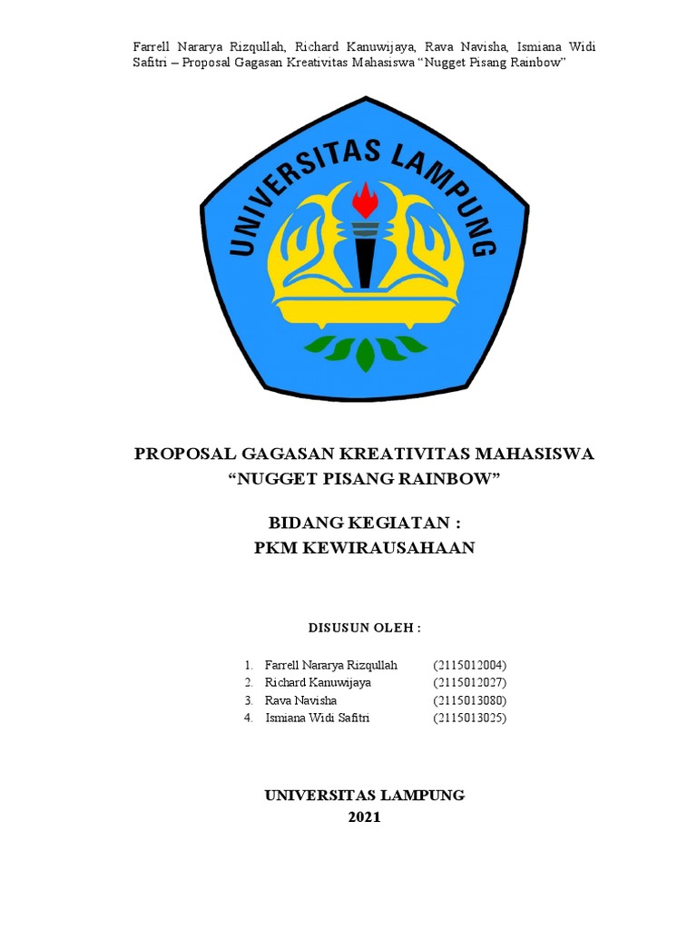 Nugget Pisang Rainbow: Inovasi Camilan | PDF
