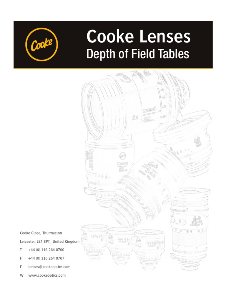 Anamorphic-I DoF Tables - 20161010 | PDF | Vision | Lenses