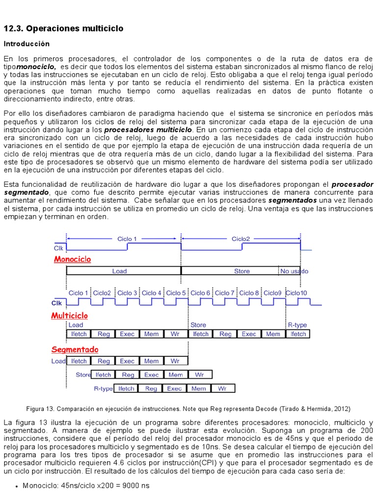 Operaciones Multiciclo | PDF | Unidad Central de procesamiento | Informática