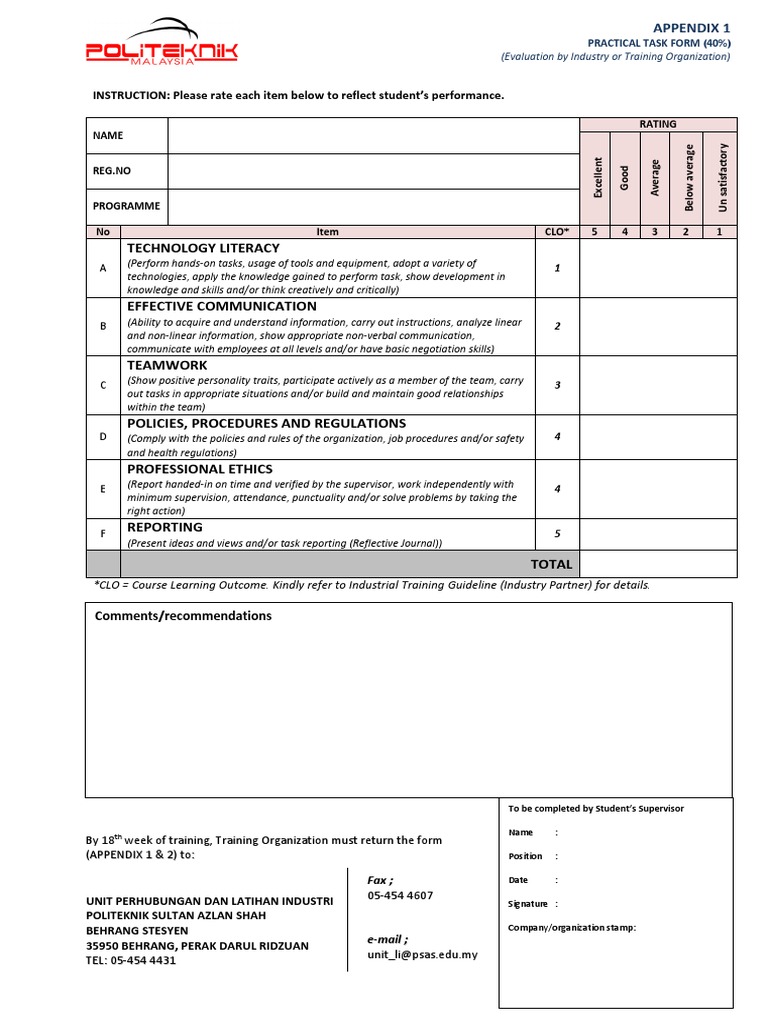Appendix 1 Practical Task Form | Download Free PDF | Communication ...