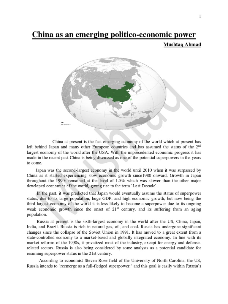 China's Rise as an Emerging Global Economic Powerhouse | PDF | China ...