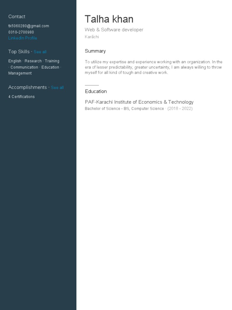 LinkedIn Generated Resume | PDF | Career & Growth