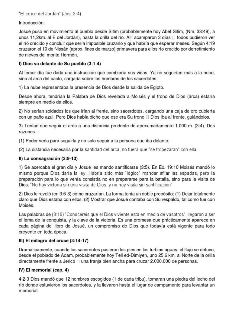 El Cruce Del Jordán | PDF | Arca de la Alianza | Moisés