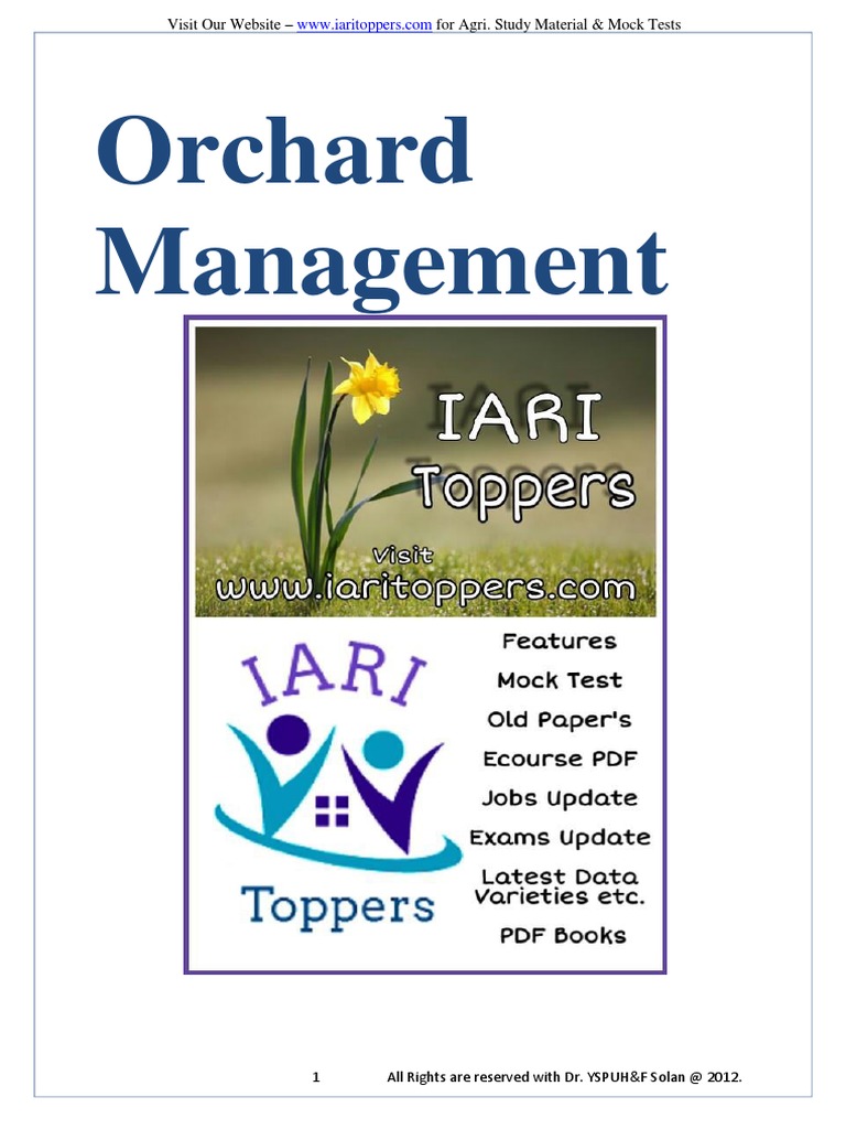 Orchard Management | PDF | Mulch | Soil