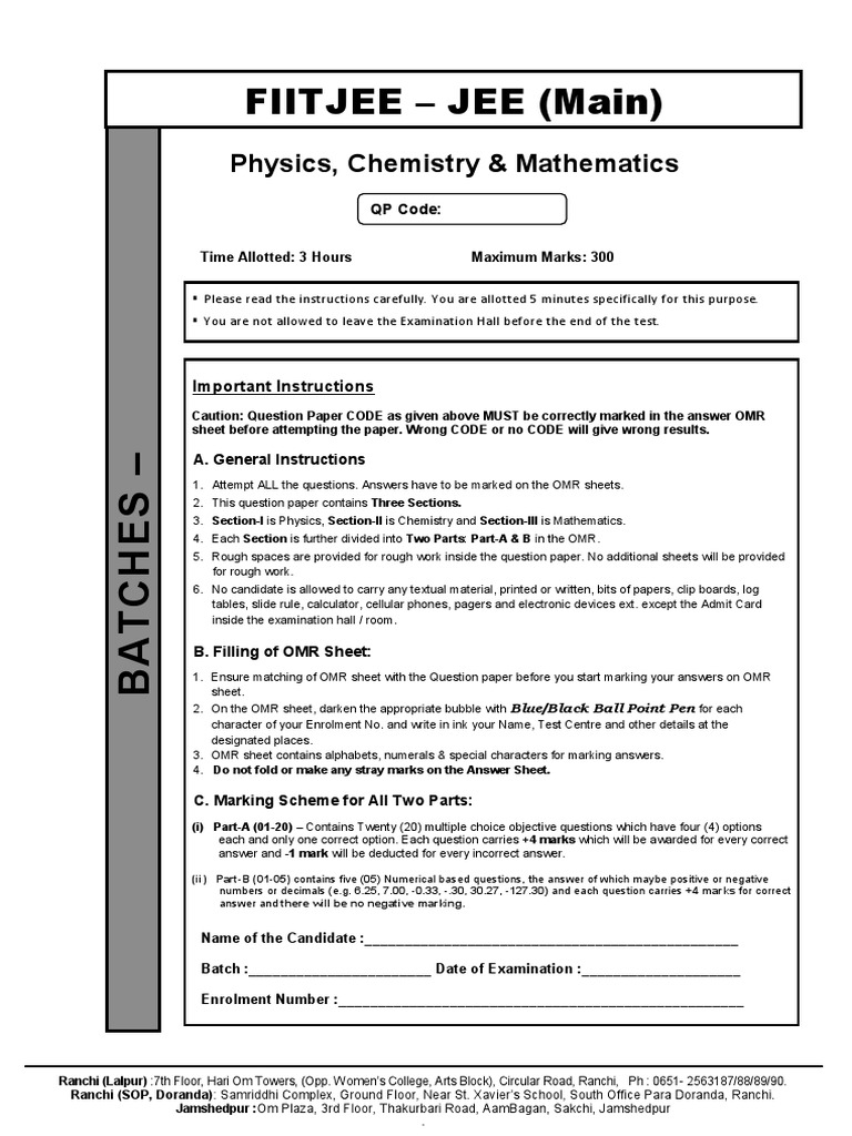 Fiitjee - Jee (Main) : Physics, Chemistry & Mathematics | PDF | Gases ...