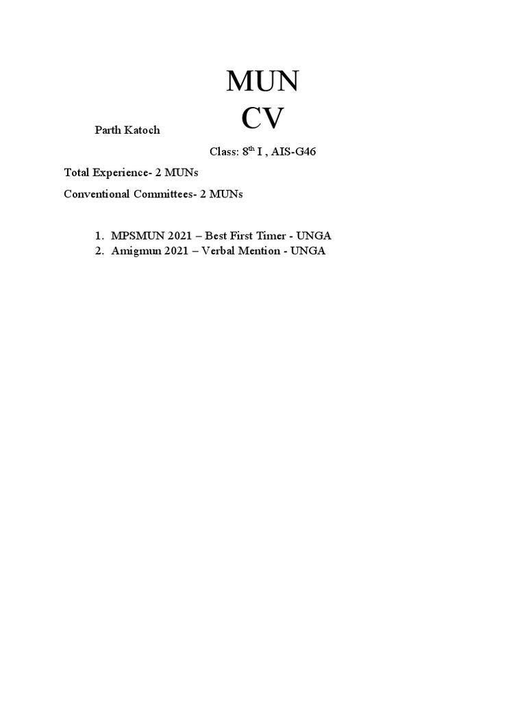 Mun CV | PDF