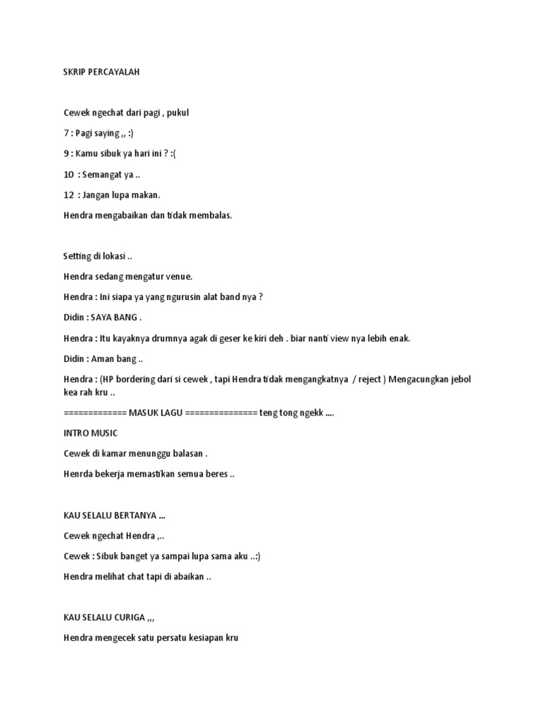 Contoh Skrip Video Klip Musik | PDF | Seni