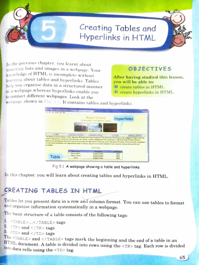 Creating Tables And: Hyperlinks in HTML | PDF | Hyperlink | Html Element