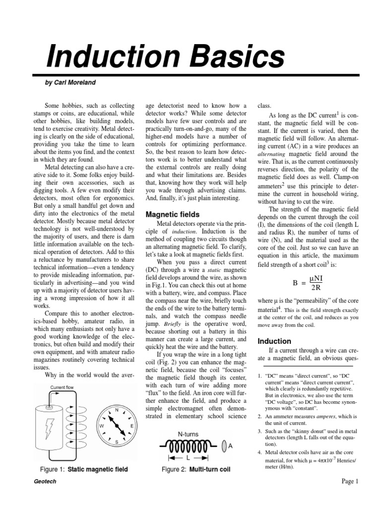 Induction Basics: by Carl Moreland | PDF | Inductor | Electromagnetic ...