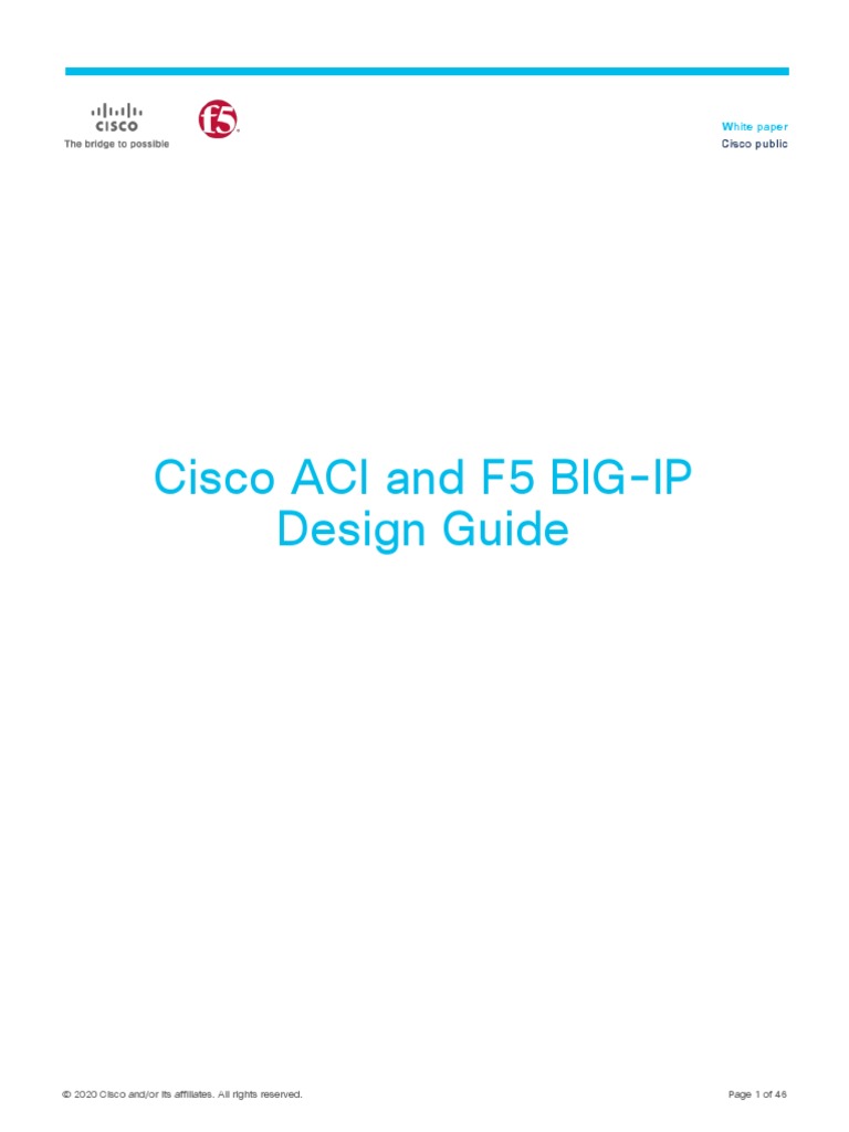 Cisco ACI and F5 BIG IP Design Guide | PDF | Computer Network | Ip Address