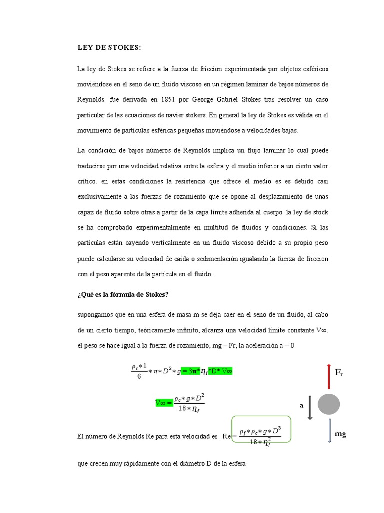 Ley de Stokes | PDF