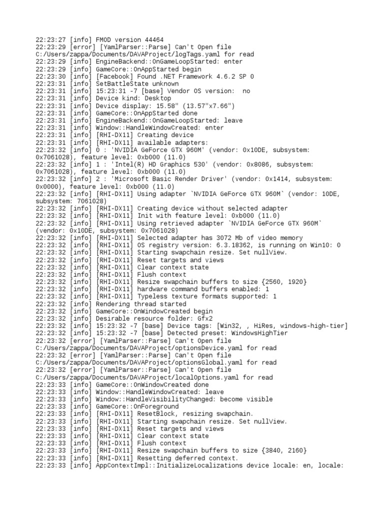 FMOD Error Log and Game Initialization | PDF | Hypertext Transfer ...