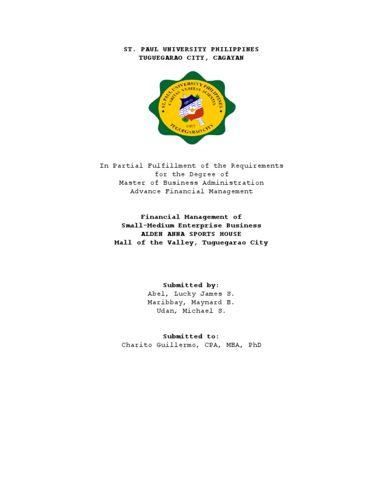 Alden-Anna-Sport-House-Final Output | PDF | Inventory | Credit