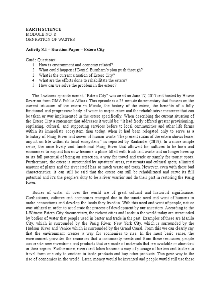 Estero City: Waste Management Solutions | PDF | Wastewater | Manila