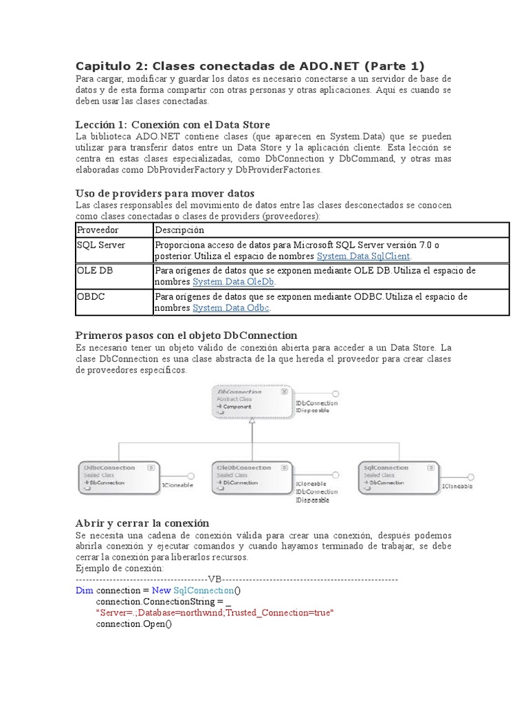 Lección 1 - Conexión con el Data Store | PDF | Servidor SQL de Microsoft | Active X Data Objects