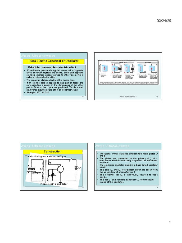 Waves: Ultrasonic Waves: Piezo Electric Generator or Oscillator | PDF ...