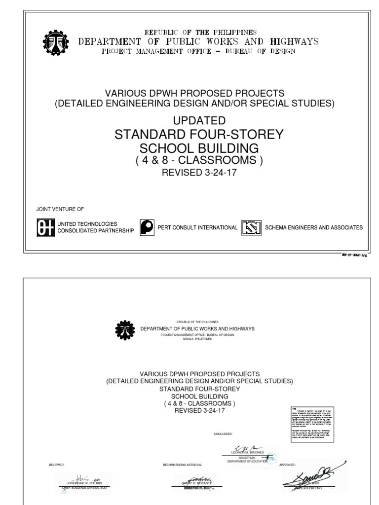 Dpwh-Standard Four-Storey School Building | PDF | Door | Building ...