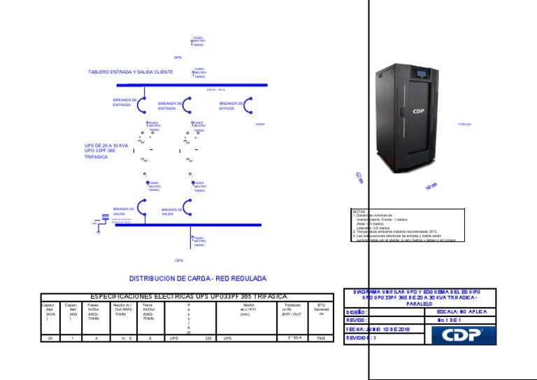 Diagrama Unifilar UPS Trifásico | PDF | Electromagnetismo | Ingenieria Eléctrica