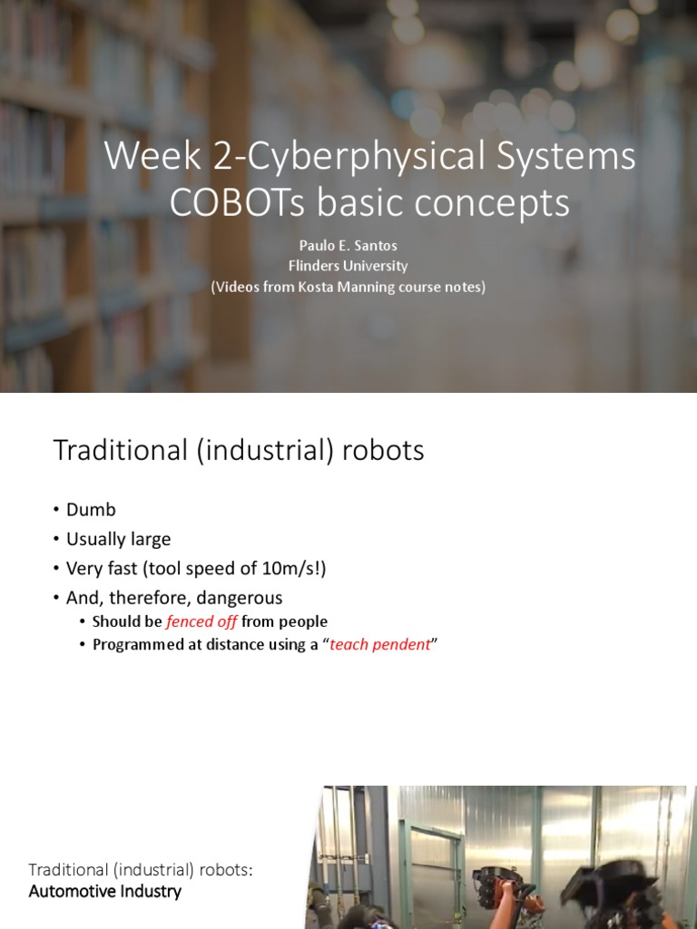 Lecture Week2 2021 Cobot Basic Concepts | PDF | Robot | Robotics