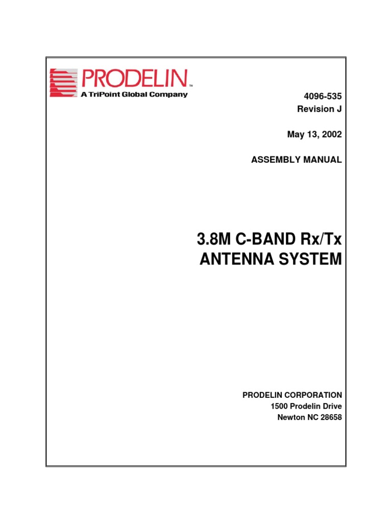 Assembly Instructions for the Prodelin 3.8M C-Band Rx/Tx Antenna System ...