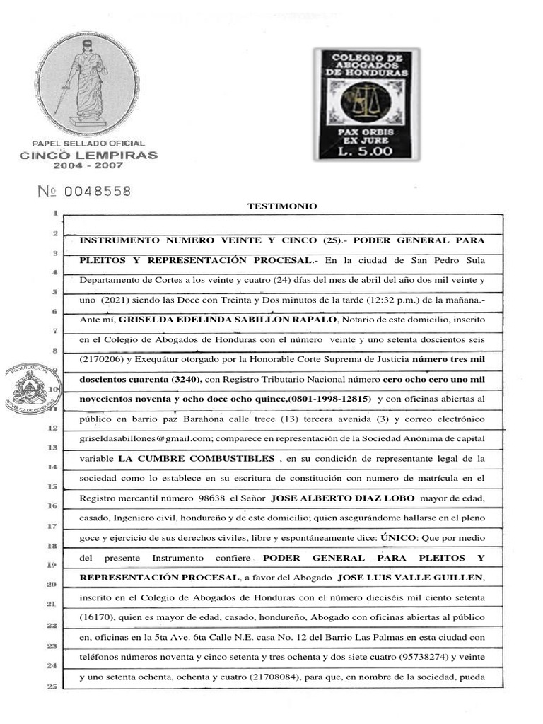 Poder General para Pleitos | PDF | Justicia | Crimen y violencia