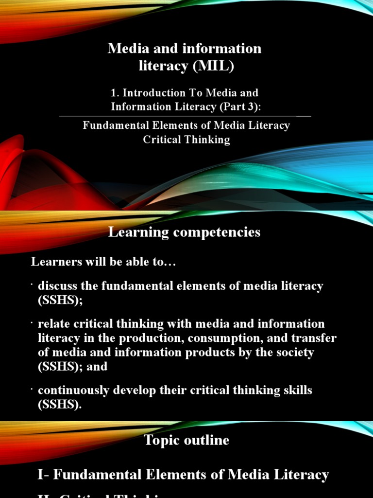 Critical Thinking in Media Literacy | PDF | Critical Thinking | Literacy