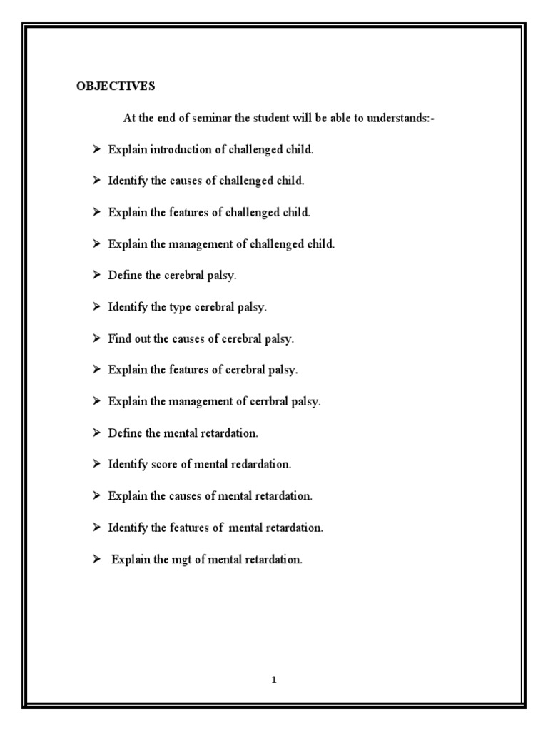 Management of Challenged Children | PDF | Intellectual Disability ...