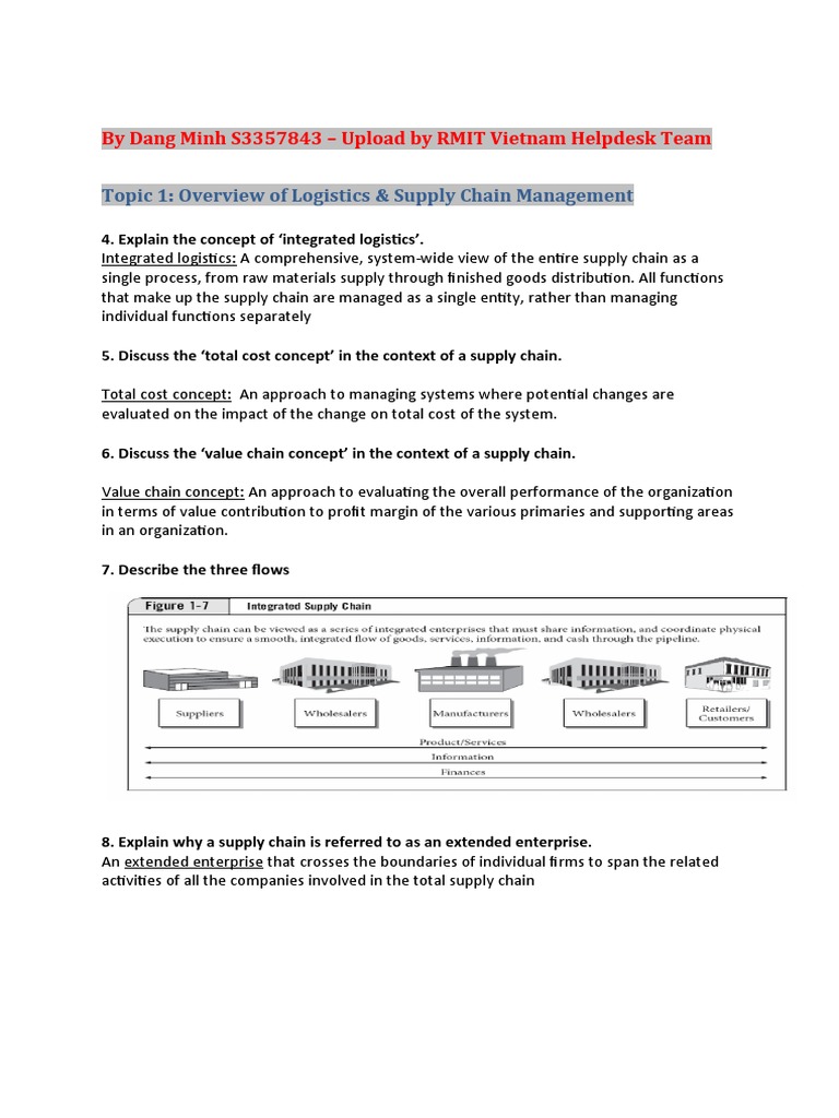 Logistic Quiz Answer Revision | PDF | Logistics | Inventory