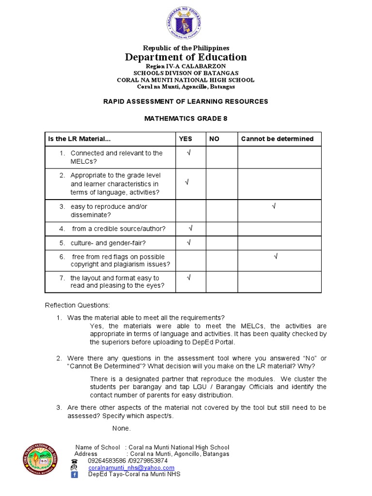 RCS Module 3B - L3a1 - LR Rapid Assessment | PDF | Communication | Pedagogy