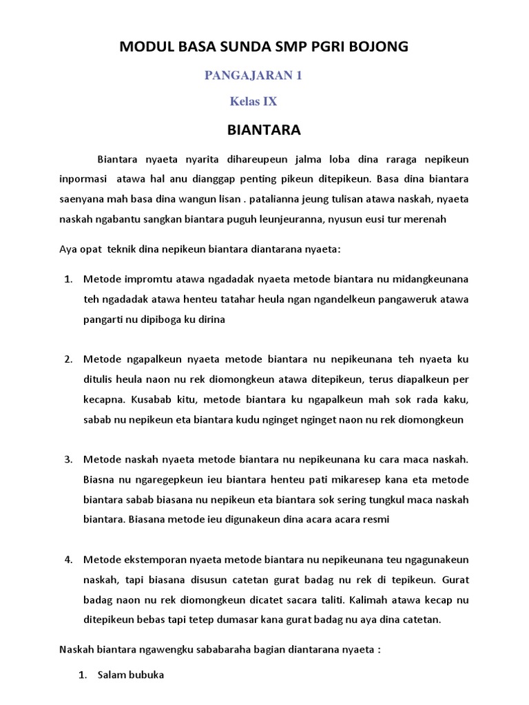 BIANTARA Sunda IX | PDF