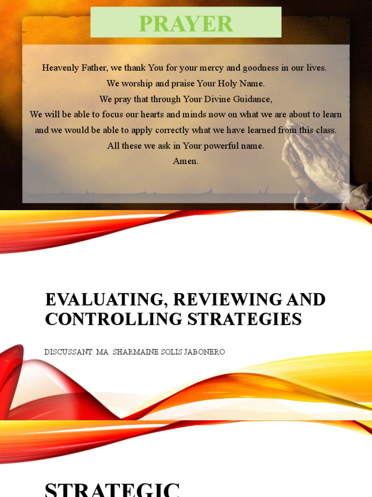 Evaluating, Reviewing and Controlling Strategies | PDF | Curriculum ...