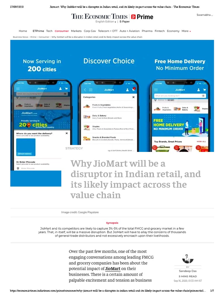 JIO Mart - Disruptor | PDF | Retail | E Commerce