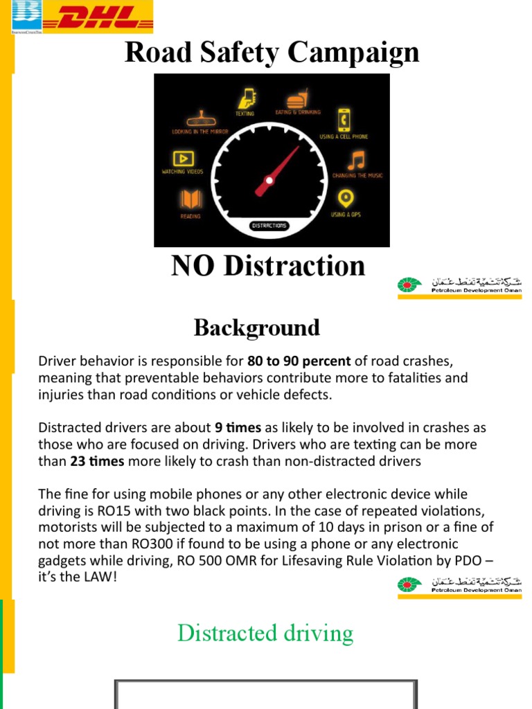 Safe Driving: Avoid Distractions | PDF | Driving | Road Traffic Safety