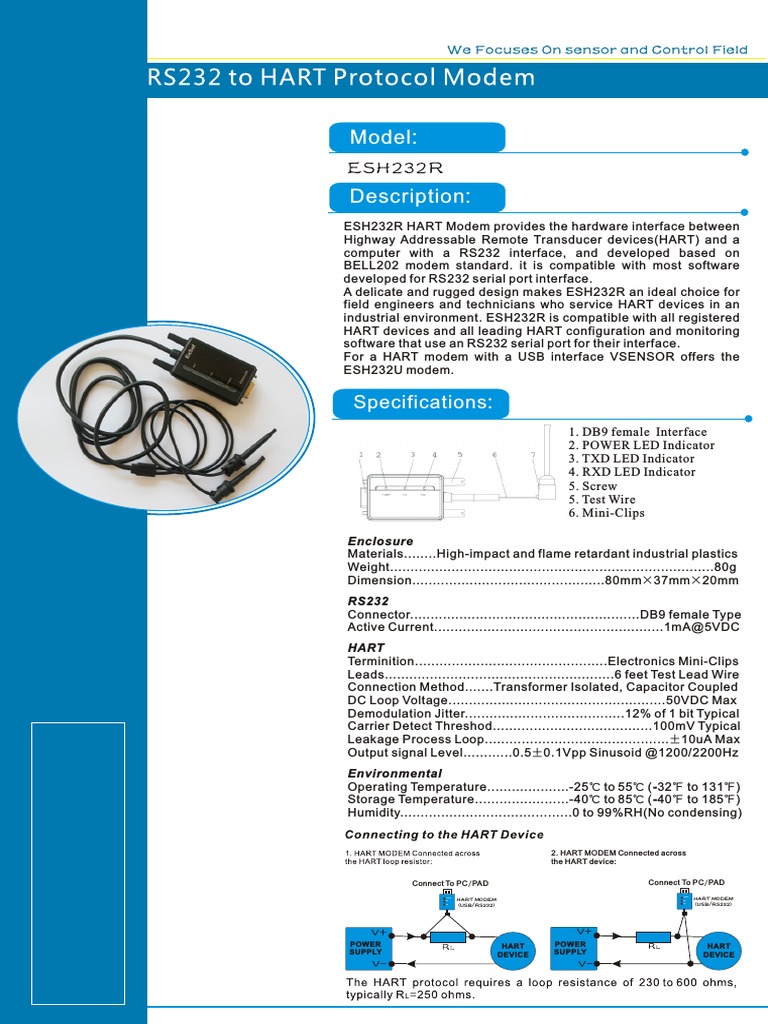 English-Rs232 Hart Modem | PDF | Usb | Information And Communications ...