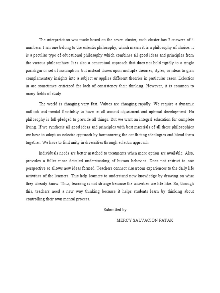 Reaction Paper My Philosophy | PDF