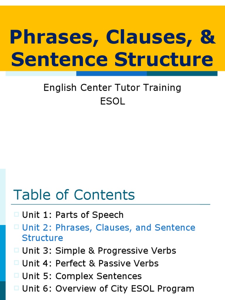 Phrases, Clauses, Sentence Structure | PDF | Verb | Phrase