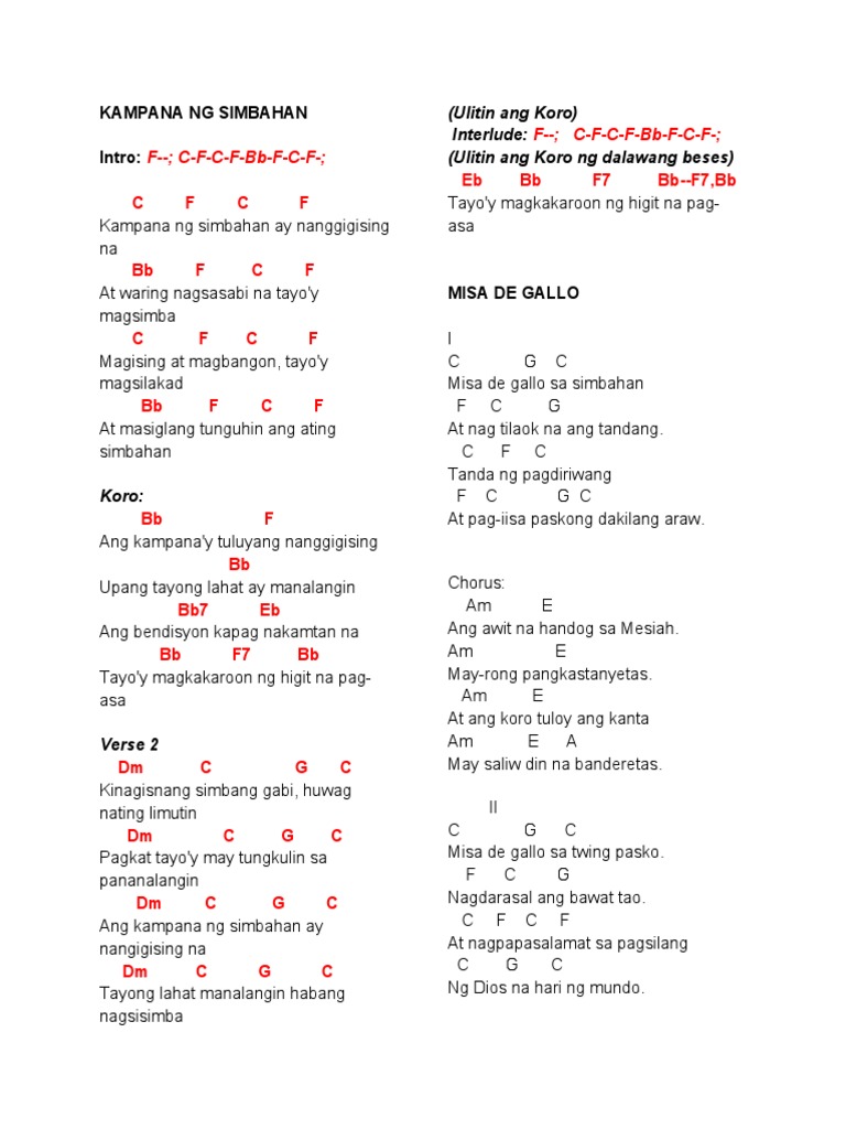 Christmas Songs Chords Lyrics | PDF | Song Structure | Christmas