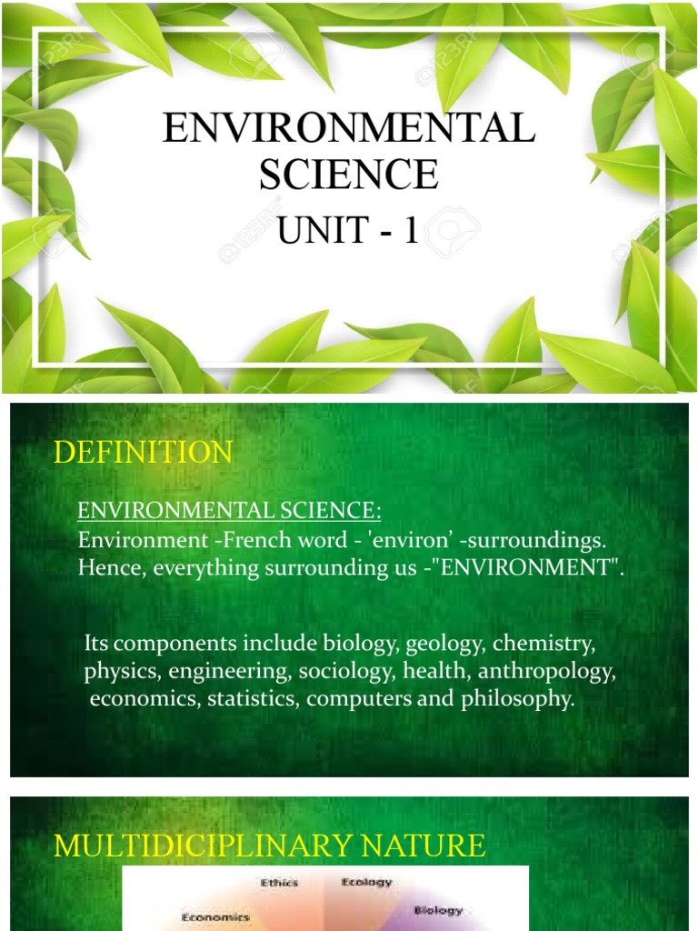 Environmental Science: Unit - 1 | PDF