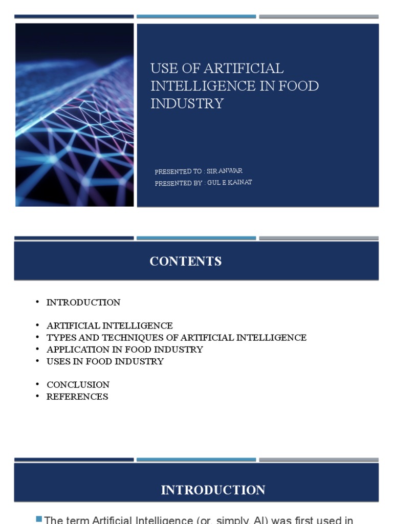 Artificial Intelligence Use in Food Industry | PDF | Intelligence (AI ...