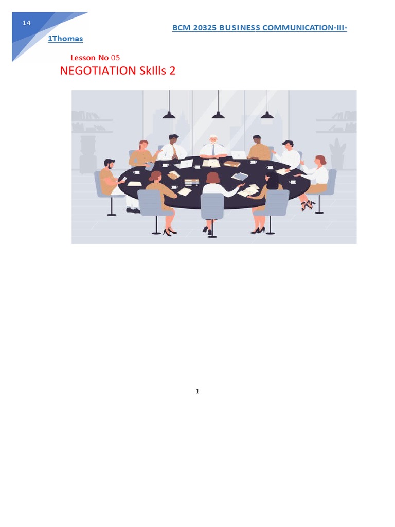 Negotiation Skills 2 Ex 14 | PDF | John Dewey | Negotiation