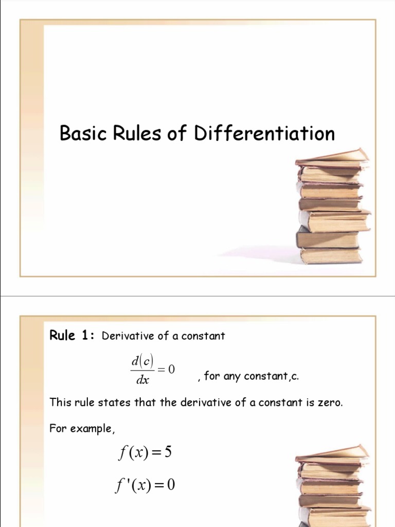 Basic Rules of Differentiation | PDF | Slope | Tangent