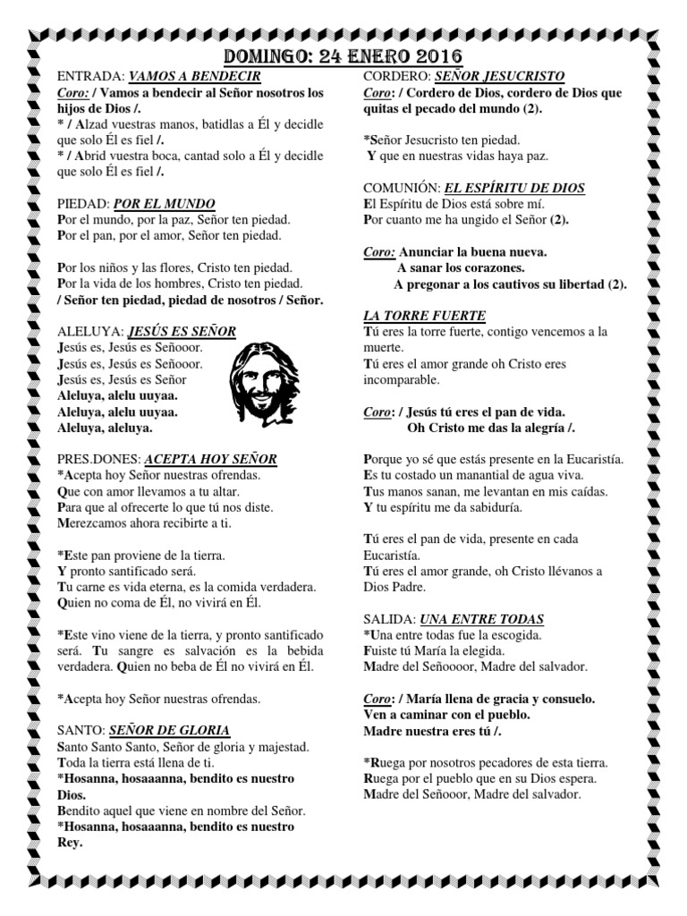 Hoja de Cantos para Misa | PDF | Cristo (título) | eucaristía