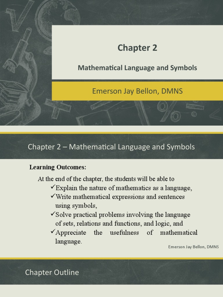 Chapter 2 - Mathematical Language | PDF | Function (Mathematics) | Set (Mathematics)