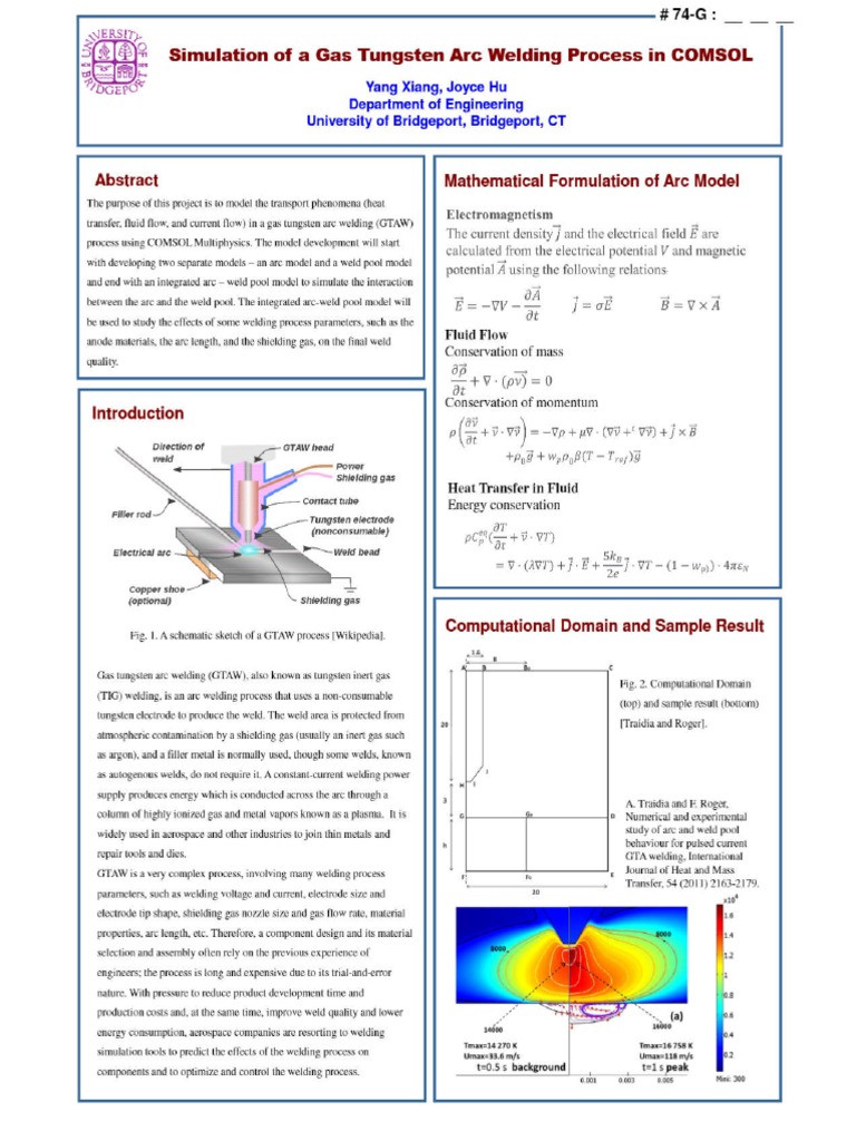 Simulation of A Gas Tungsten Arc Welding Process in COMSOL - CORE ...