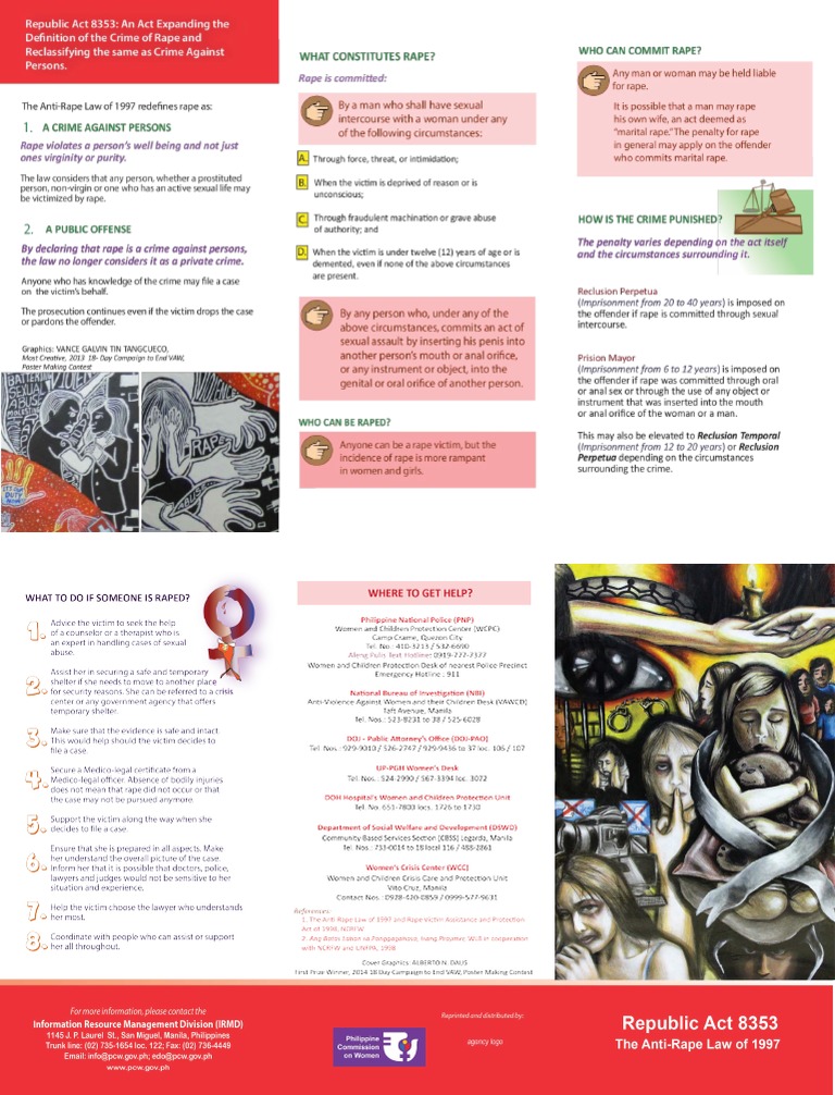 RA 8353 (Brochure) Rape | PDF
