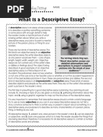 Descriptive Essay - Place | PDF