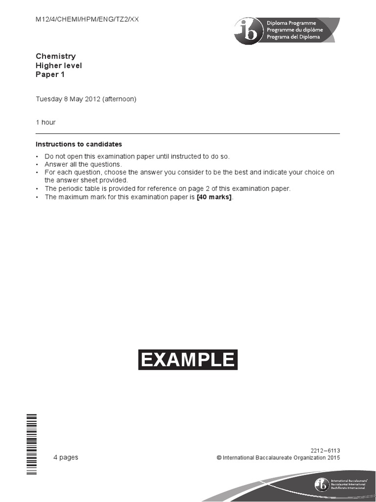 Exam Paper Style Samples - Chemistry | PDF | Chemistry | Chemical Elements