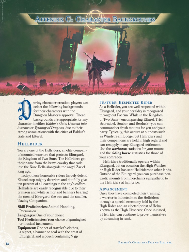 Character Backgrounds | PDF