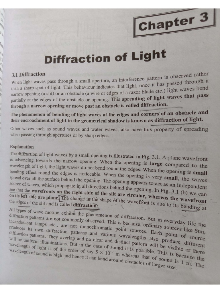 Diffraction Of Light Pdf